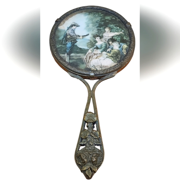 Accents | Vintage Victorian Bronze Hand Mirror With Floral Handle ...